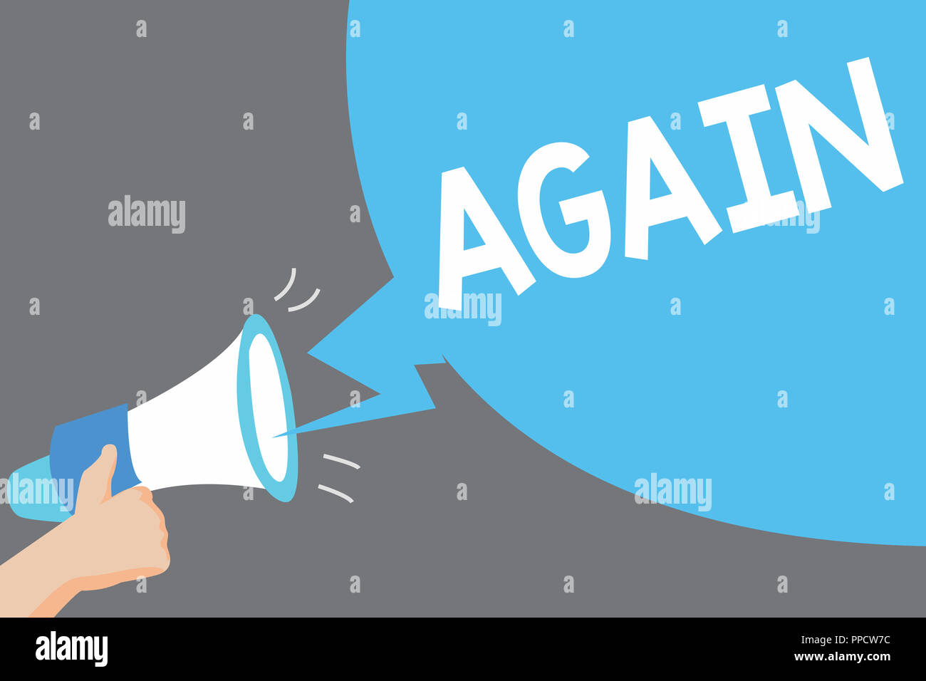 Word writing text Again. Business concept for Repeating something Once ...