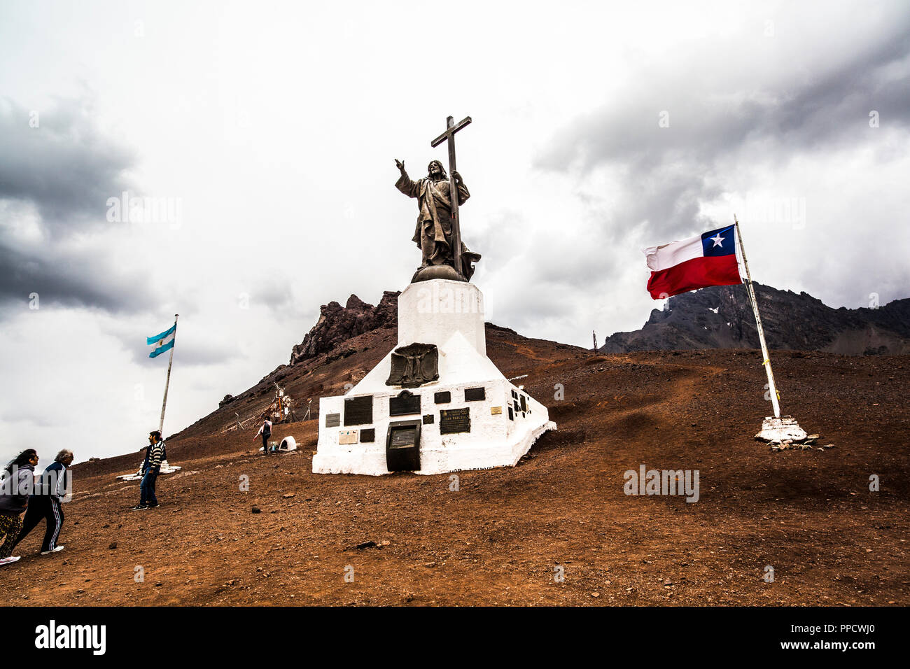 Christ the Redeemer of Andes, statue at the border of Argentina and ...