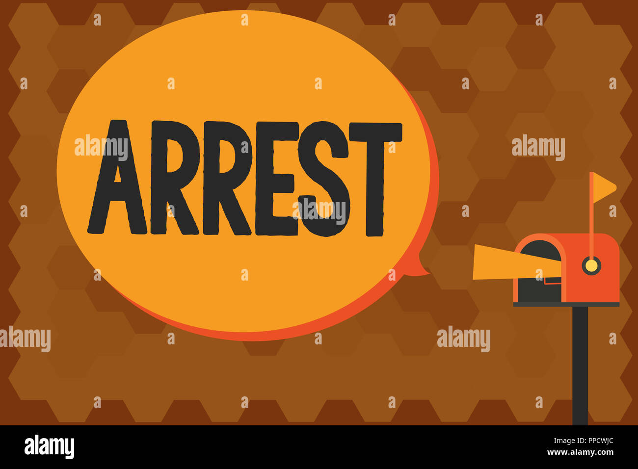 Handwriting text writing Arrest. Concept meaning seize someone by legal ...