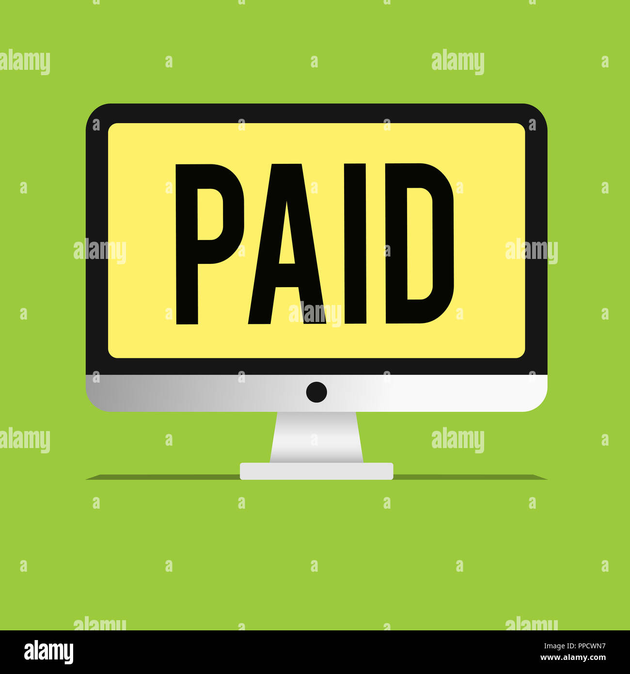 Text sign showing Paid. Conceptual photo Due for job done Ones receive ...