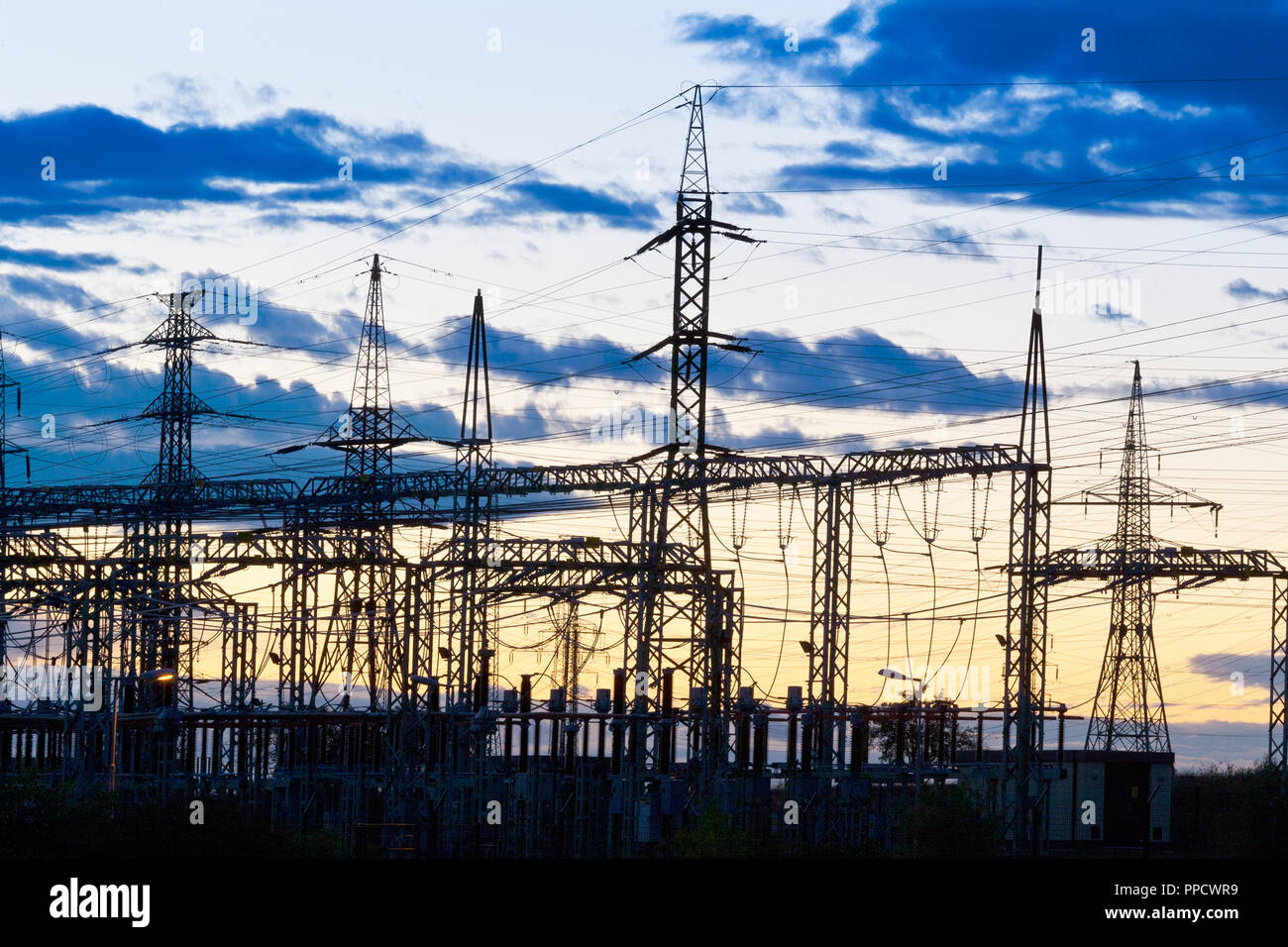 Poles electrical post cables energy electricity wires power silhouette ...