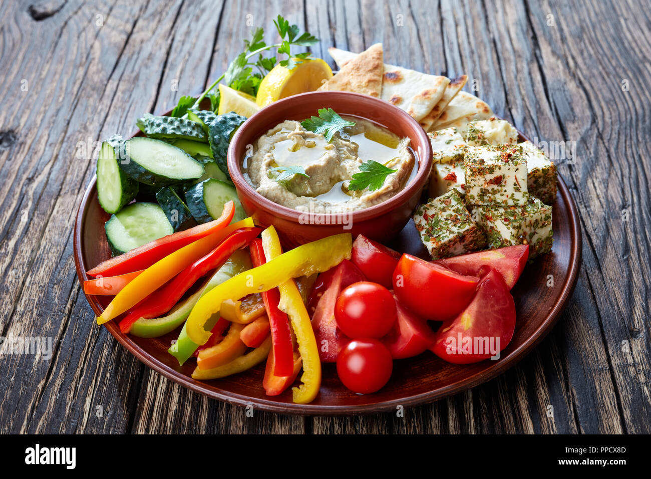 easy-to-make arabic appetizer baba ganoush: baked aubergine with lemon ...