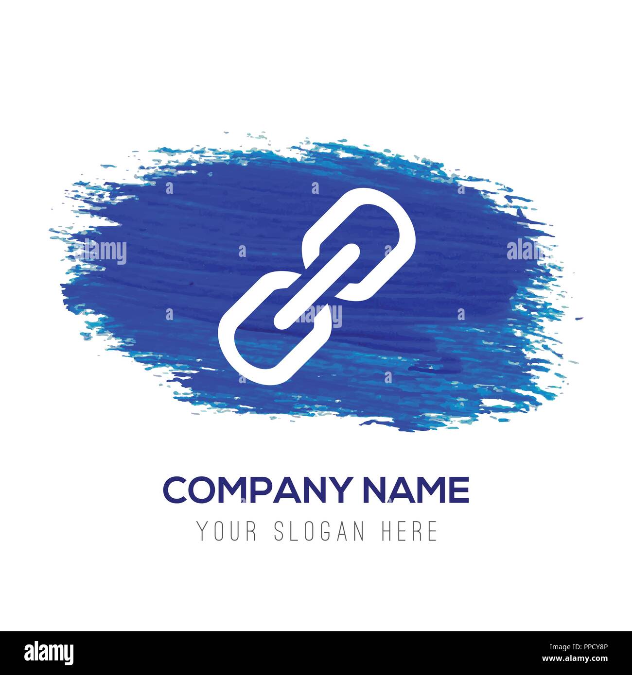 Chain link icon - Blue watercolor background Stock Vector Image & Art ...