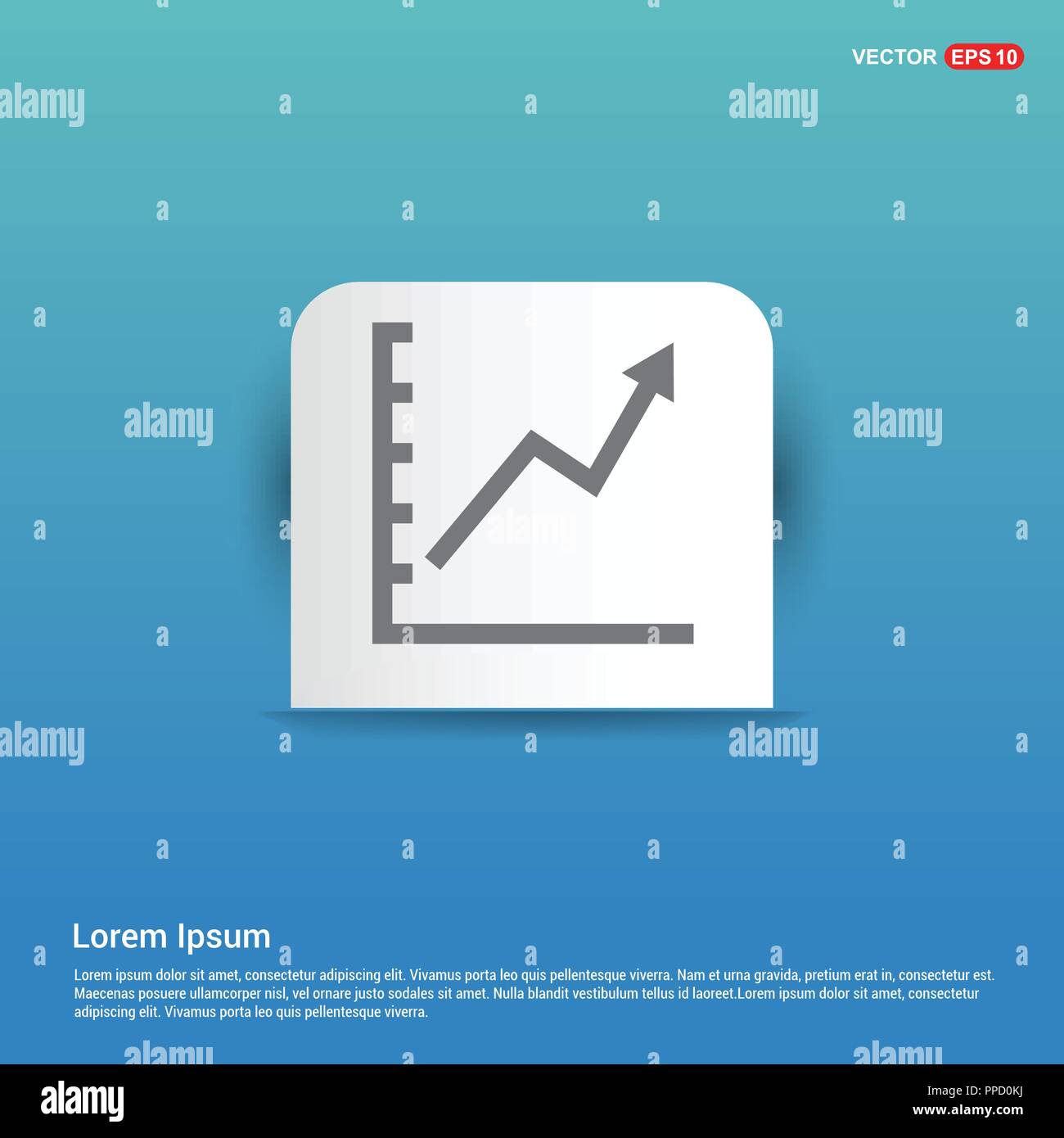 Growing graph icon - Blue Sticker button Stock Vector Image & Art - Alamy