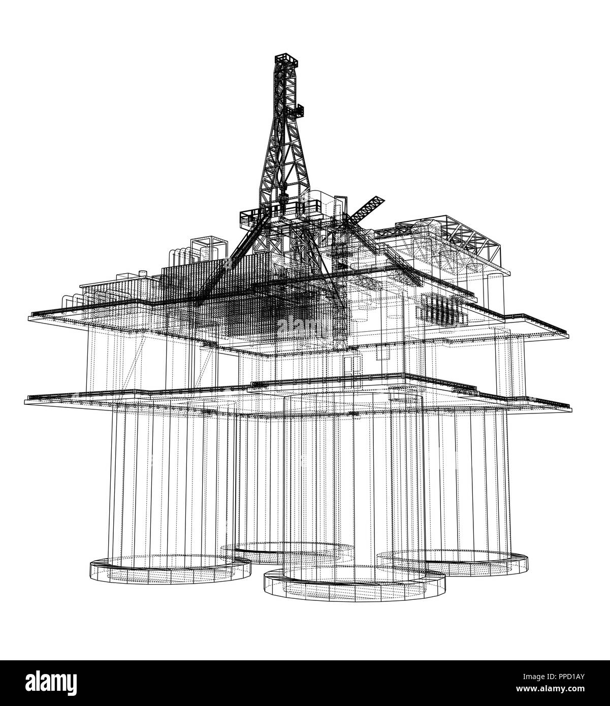 Offshore oil rig drilling platform concept Stock Vector Image & Art - Alamy