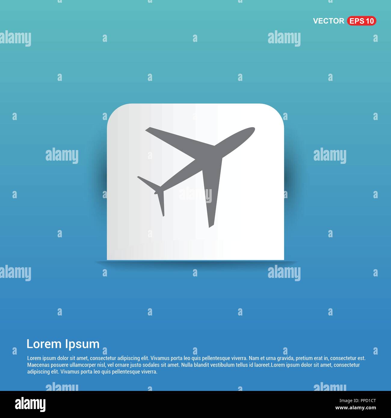 Airplane icon - Blue Sticker button Stock Vector Image & Art - Alamy