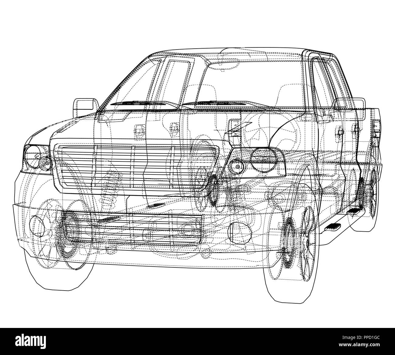 Car SUV drawing outline. Vector rendering Stock Vector Image & Art - Alamy