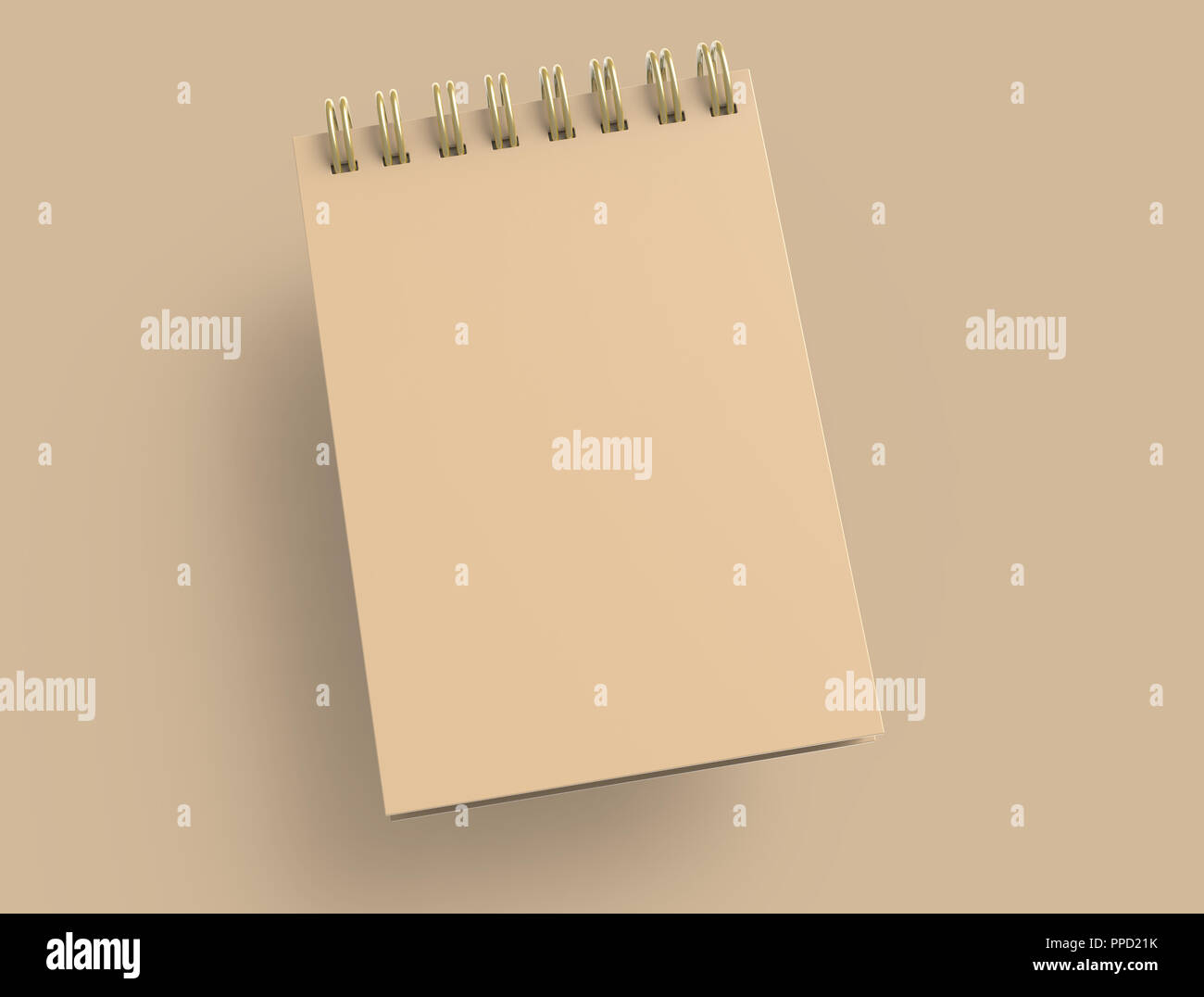 Open blank cardboard notepad on white background in 3d rendering ...