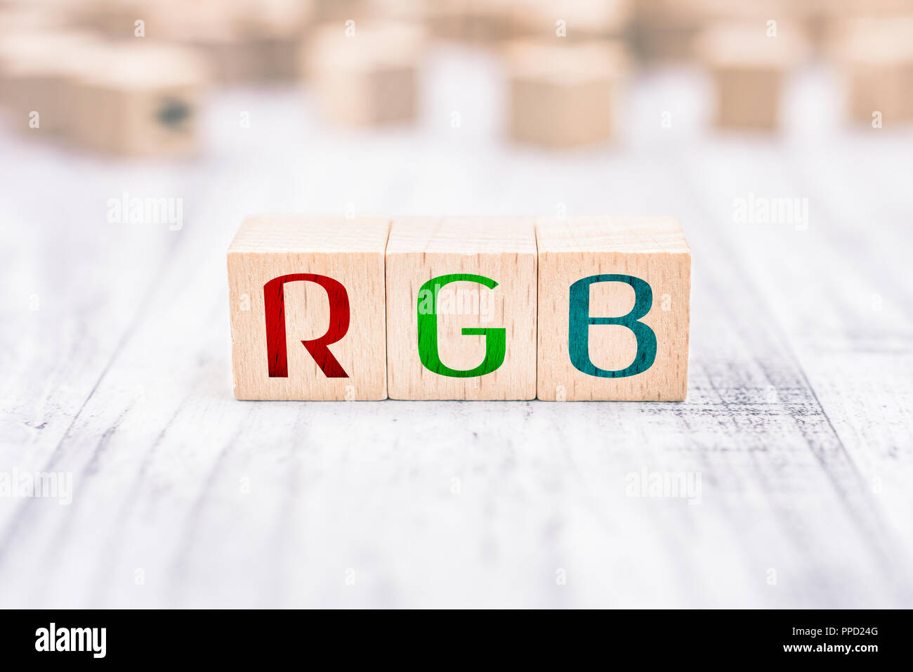 The Abbreviation RGB Formed By Wooden Blocks On A White Table Stock ...
