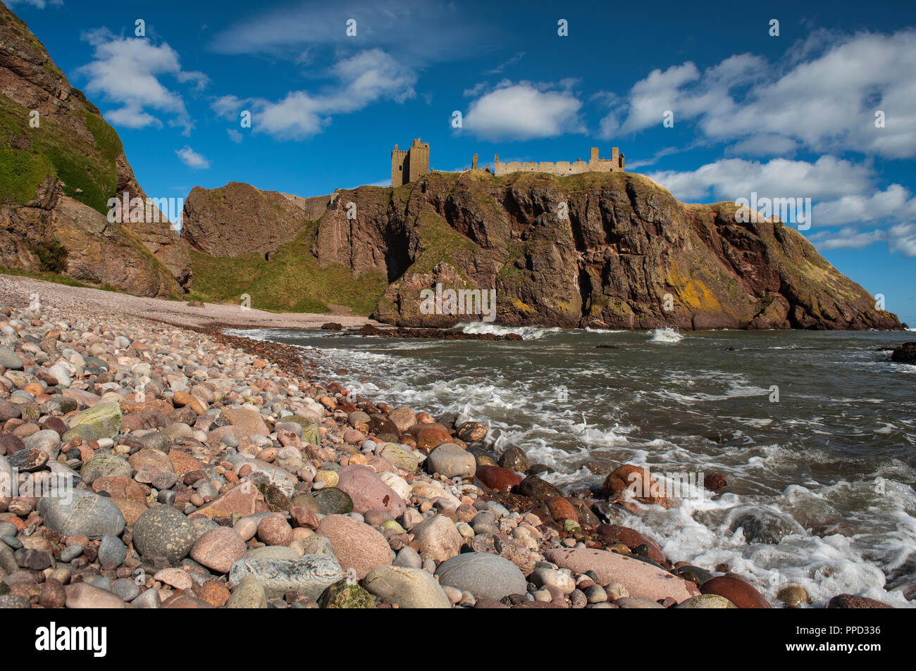 Dunnottar Castle is located on a rocky headland south of Stonehaven ...