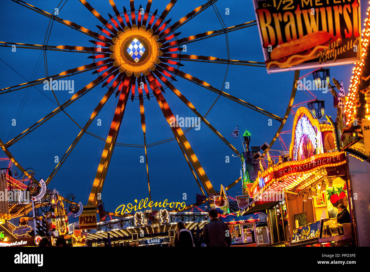 Ferris wheel at the spring festival on the Theresienwiese Stock Photo ...