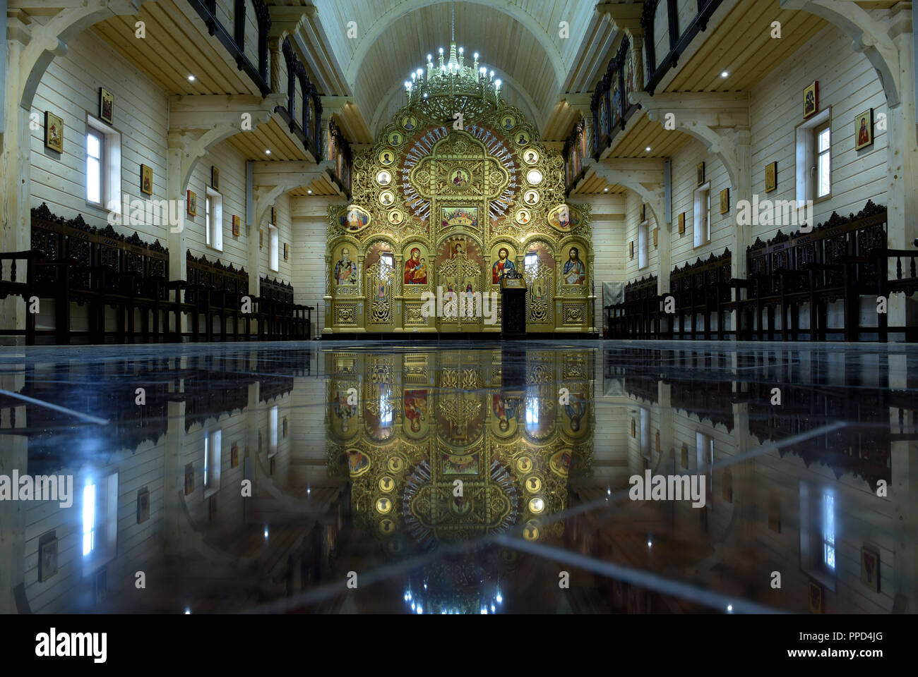 The newly erected wooden church of the Romanian-Orthodox community ...