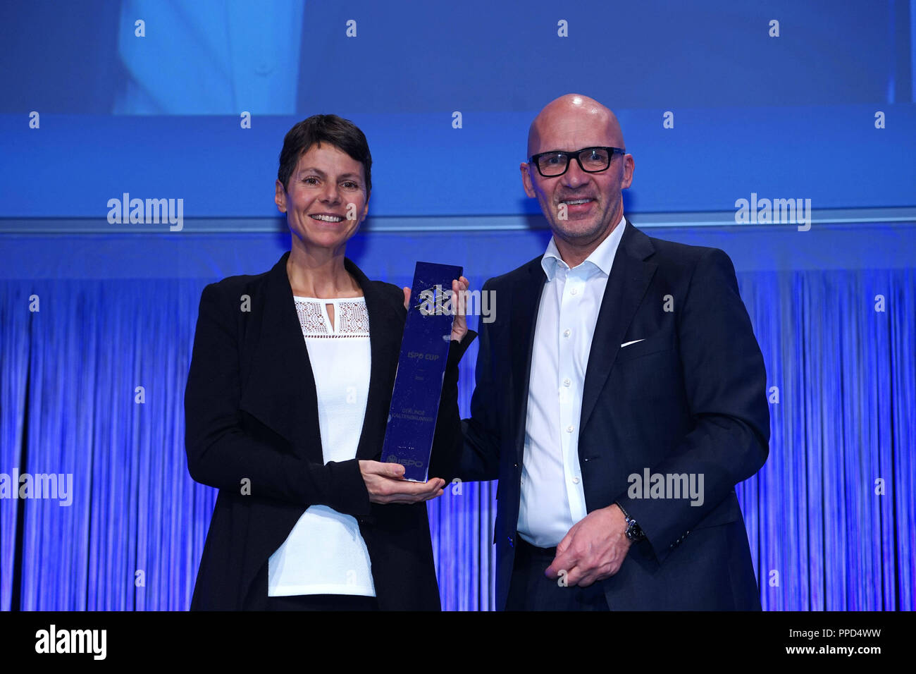 Professional climber Gerlinde Kaltenbrunner is awarded the ISPO Cup ...