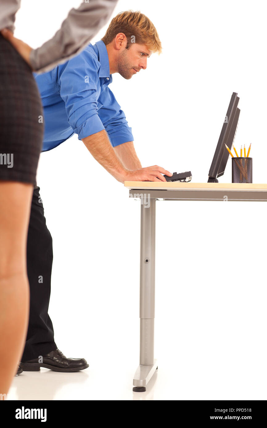 Boss and employee Stock Photo - Alamy