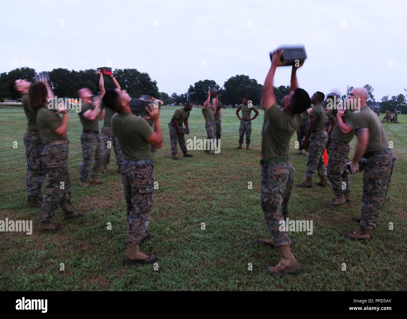 Marine Corps Logistics Command Marines participate in a circuit course ...