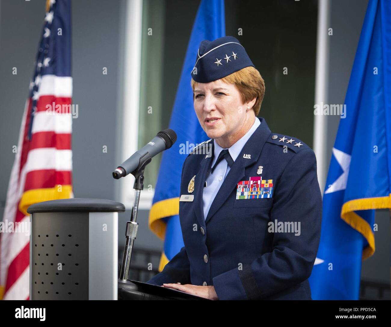 Air Force Surgeon General, Lt. Gen. Dorothy Hogg, speaks to the ...