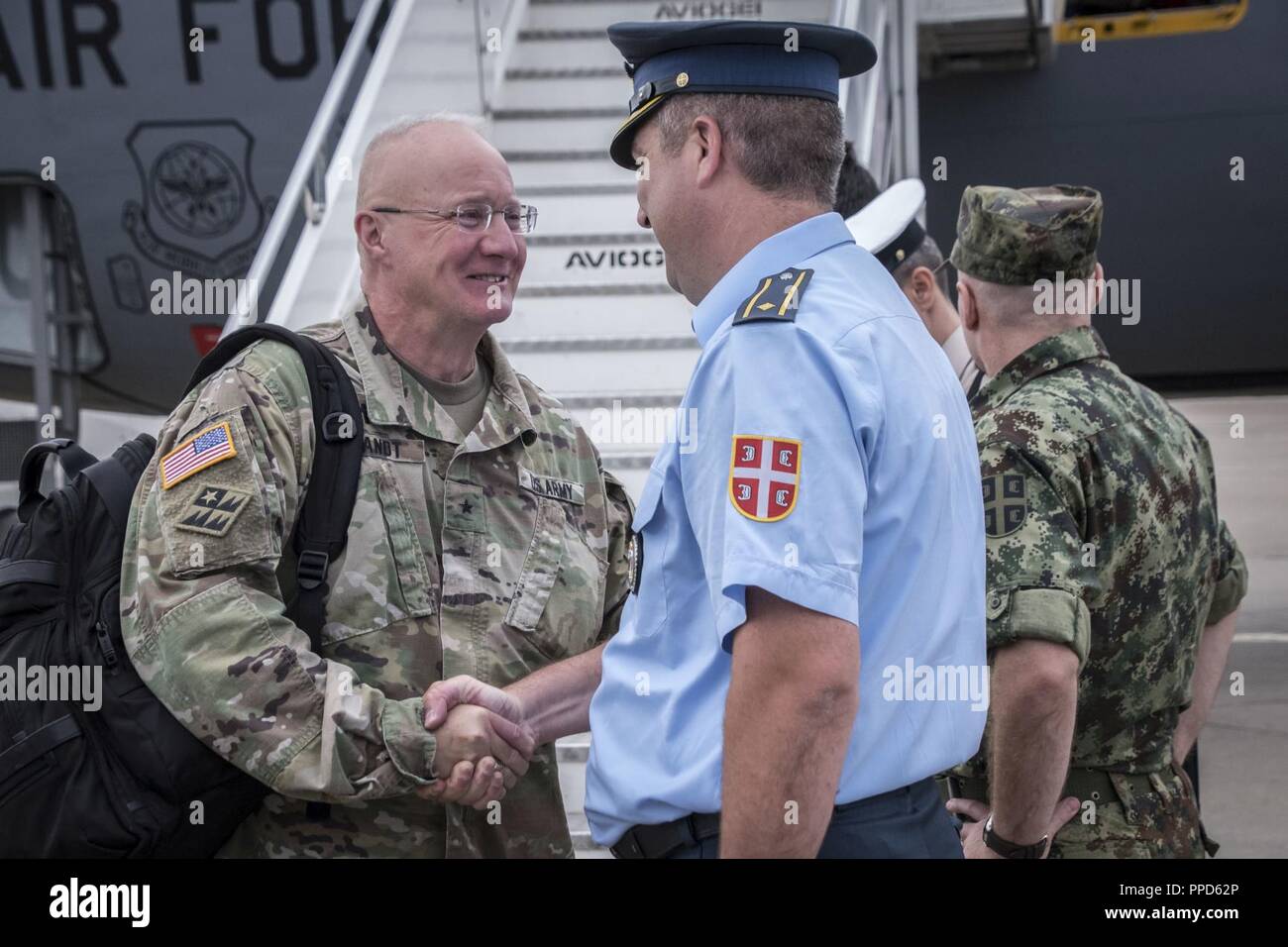U.S. Army Brig. Gen. Kenneth E. Brandt (left), chief chaplain of the ...