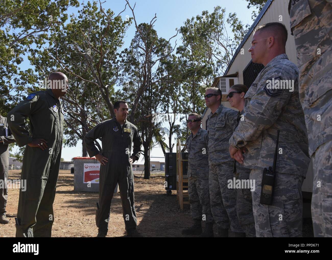 U.S. Air Force Gen. CQ Brown, Jr. (left), Pacific Air Forces commander ...