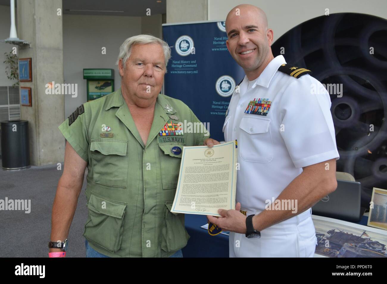 Lt. Damien Horvath of Naval History and Heritage Command’s Navy Week ...
