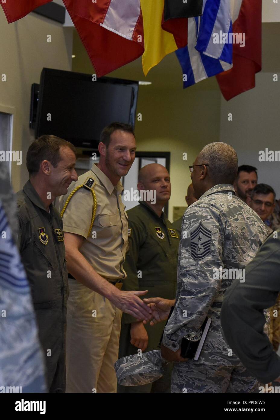 Command Chief Master Sgt. Jack Johnson Jr., right, Supreme Allied ...