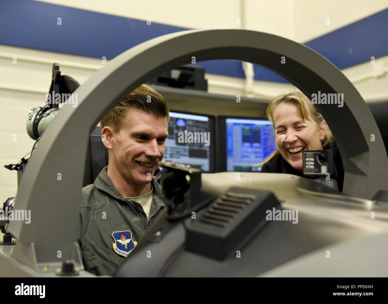 Capt. Tony Vitellaro, left, 80th Flying Training student pilot, works ...