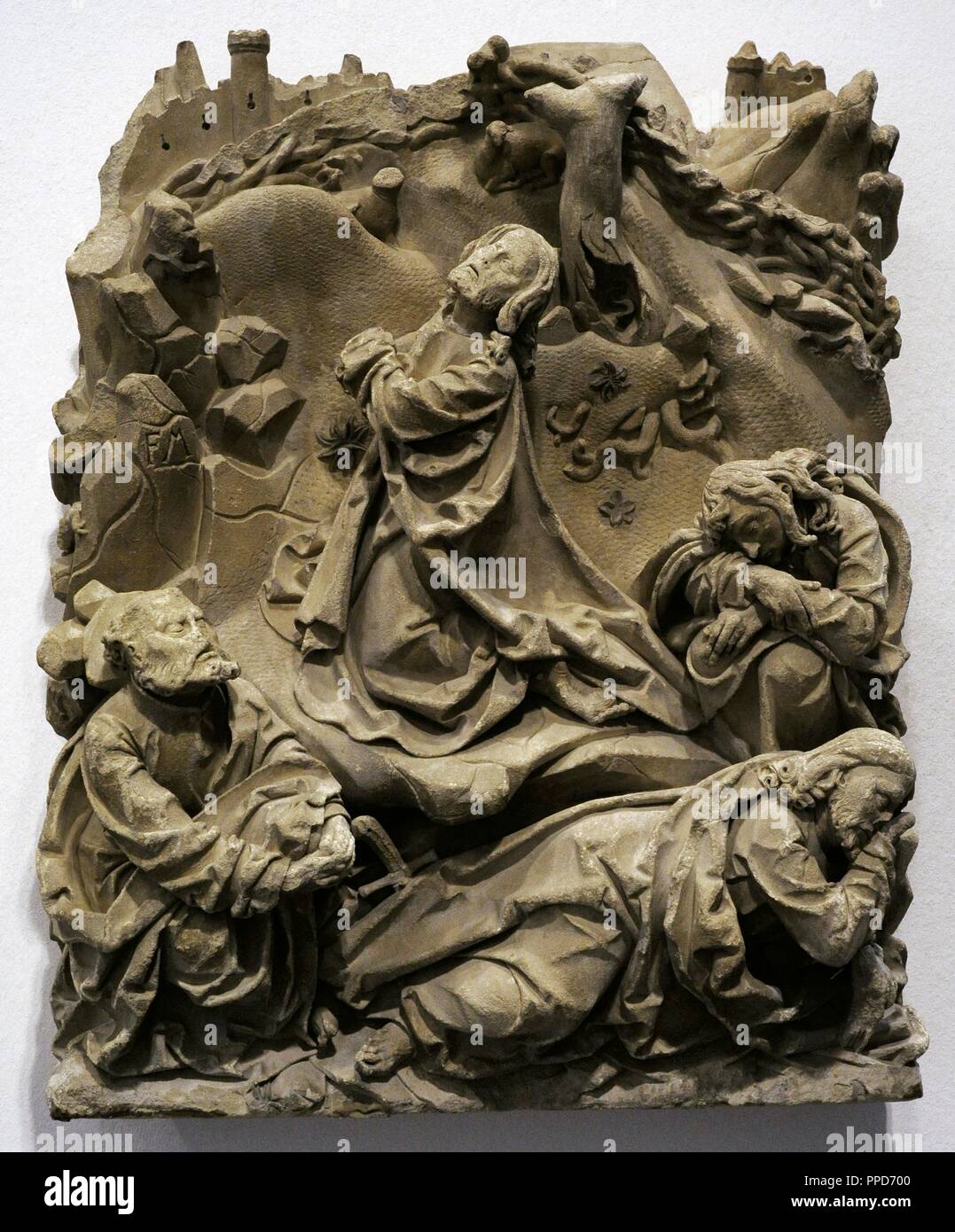 Jesu's prayer. Christ on the Mount of Olives, from the sacrament house ...