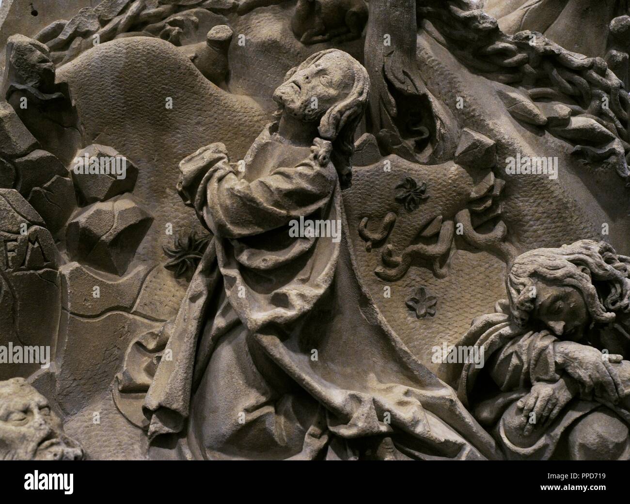 Jesu's prayer. Christ on the Mount of Olives, from the sacrament house ...