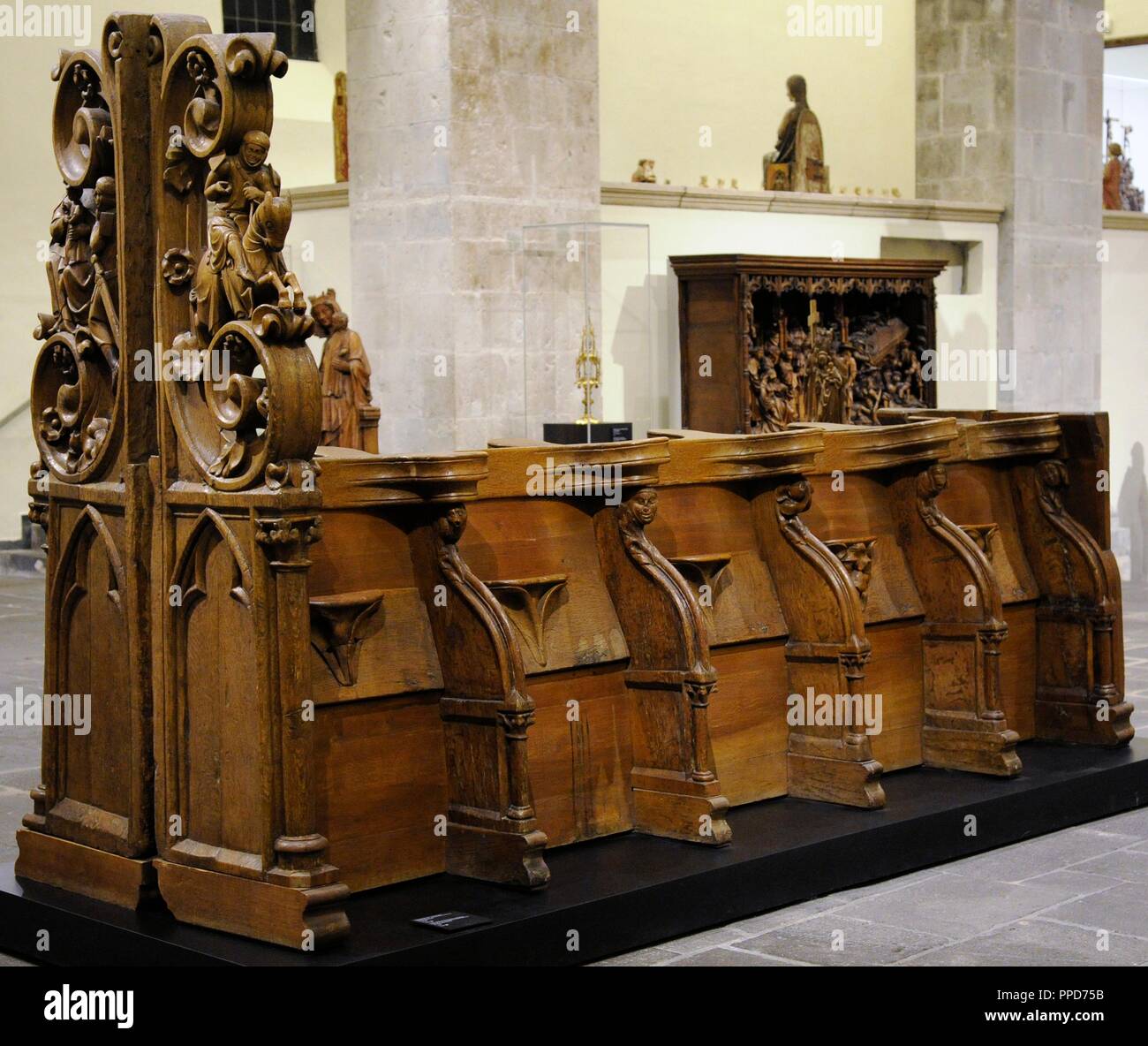 Carved wooden gothic choir stalls hi-res stock photography and images ...