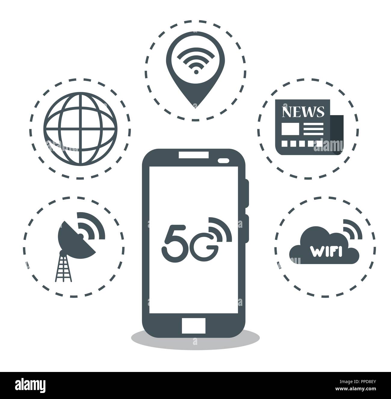 5g wifi cloud technology Cut Out Stock Images & Pictures - Alamy