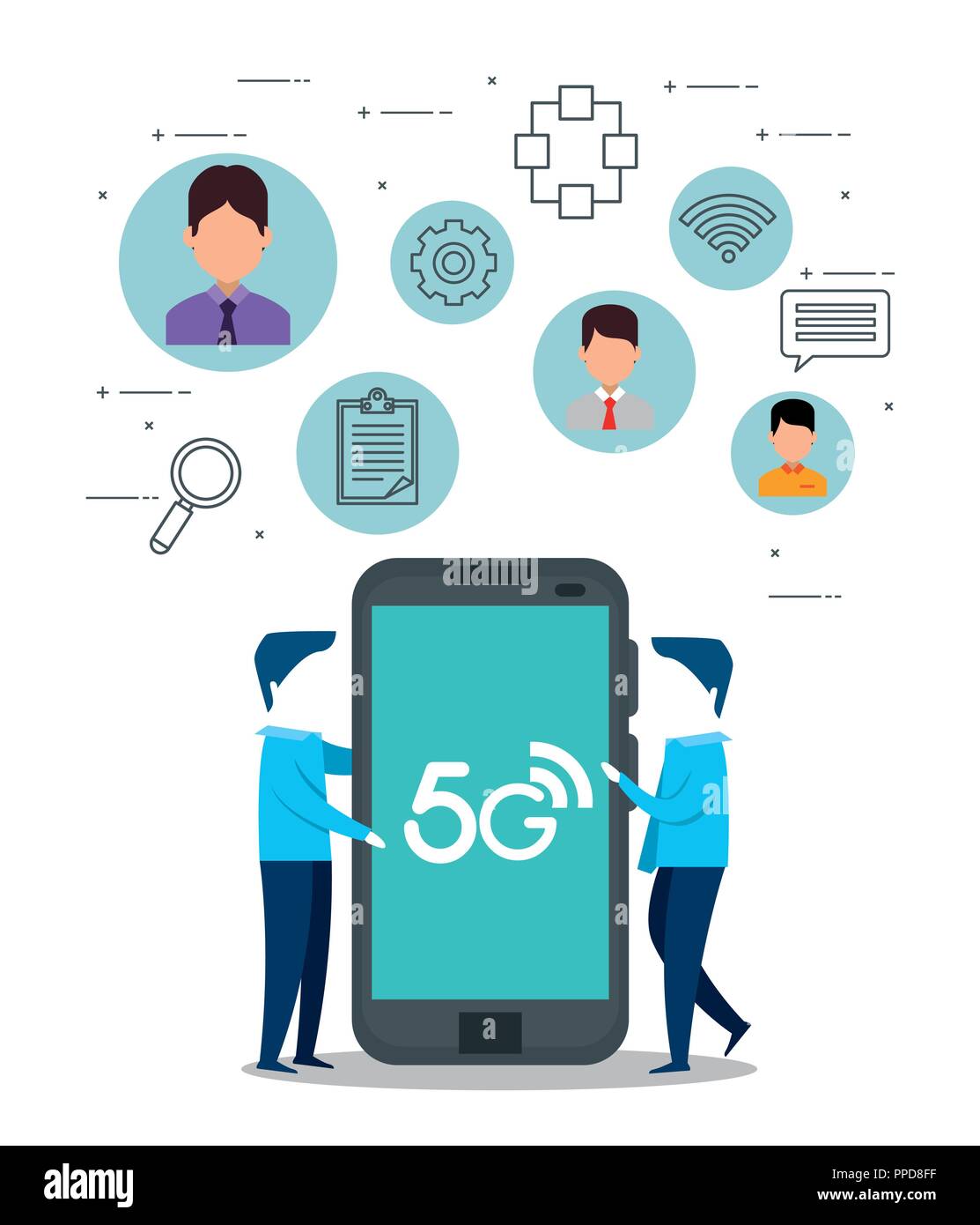 smartphone with connectivity 5g technology Stock Vector Image & Art - Alamy