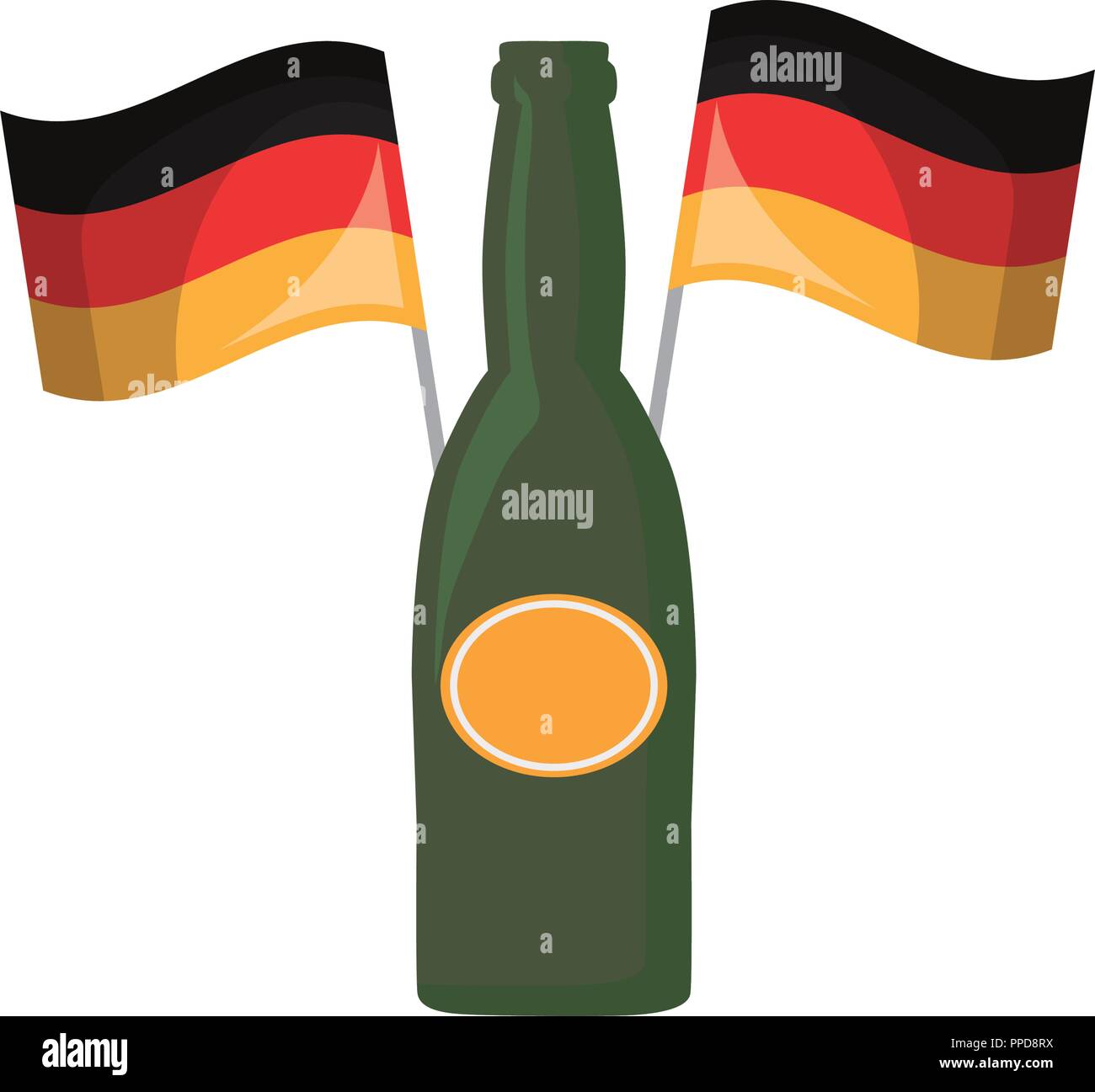 oktoberfest beer bottles and germany flags vector illustration Stock ...