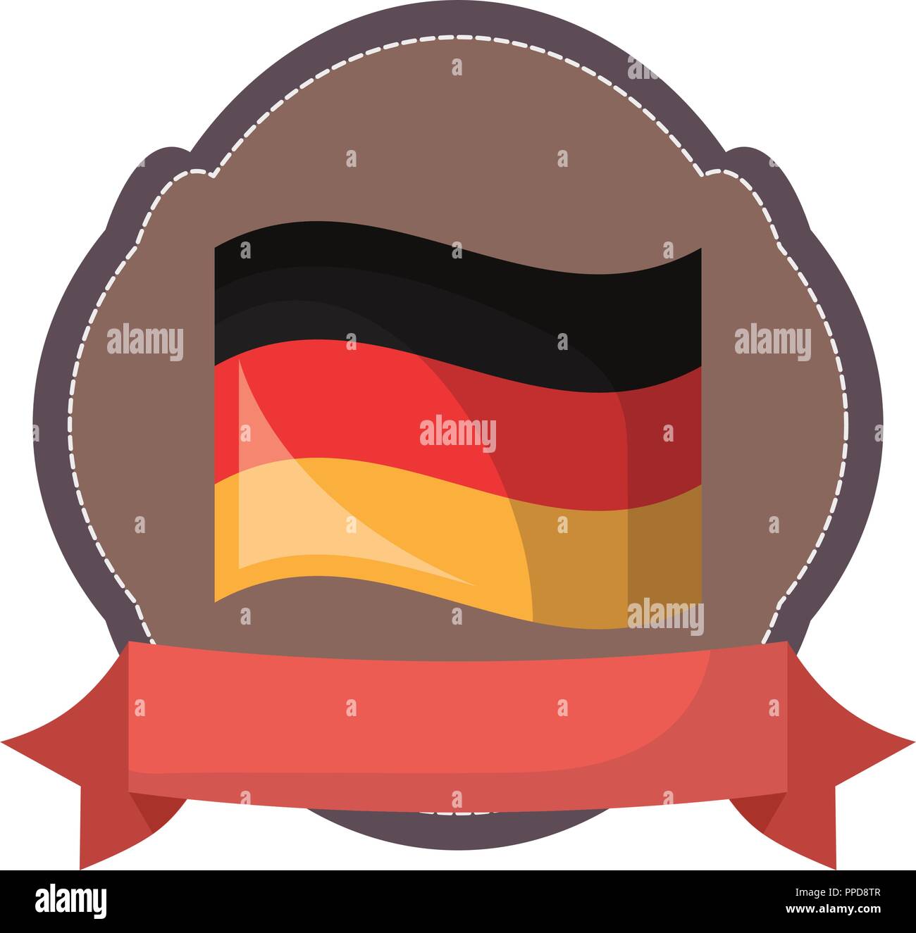 germany flag national emblem banner vector illustration Stock Vector ...