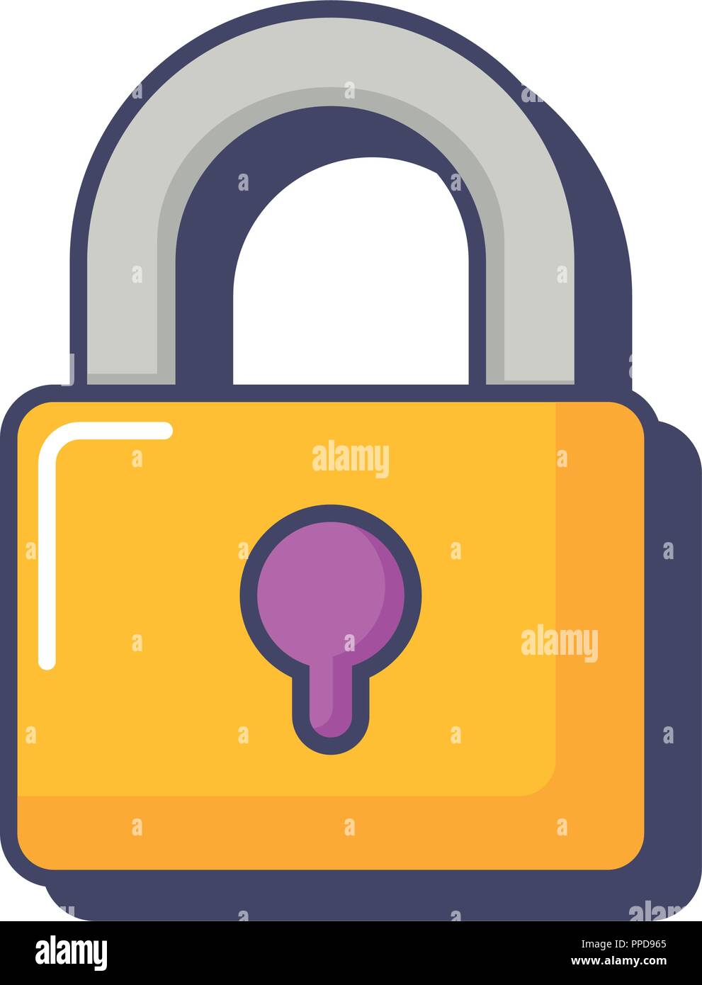 security padlock close protection symbol innovation vector illustration ...