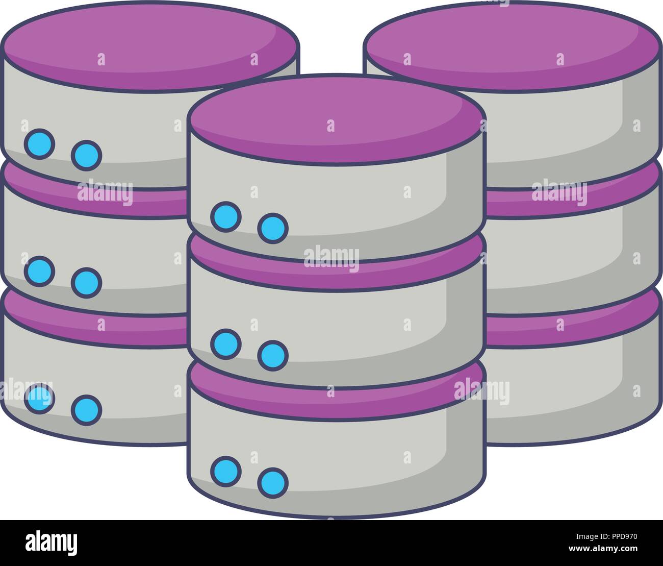 Database Server Center Storage Data System Innovation Vector