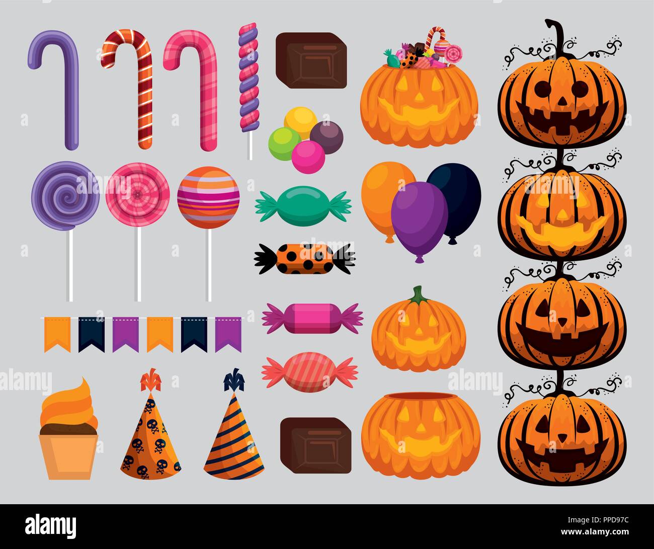 Halloween celebration day balloons Stock Vector Images - Alamy