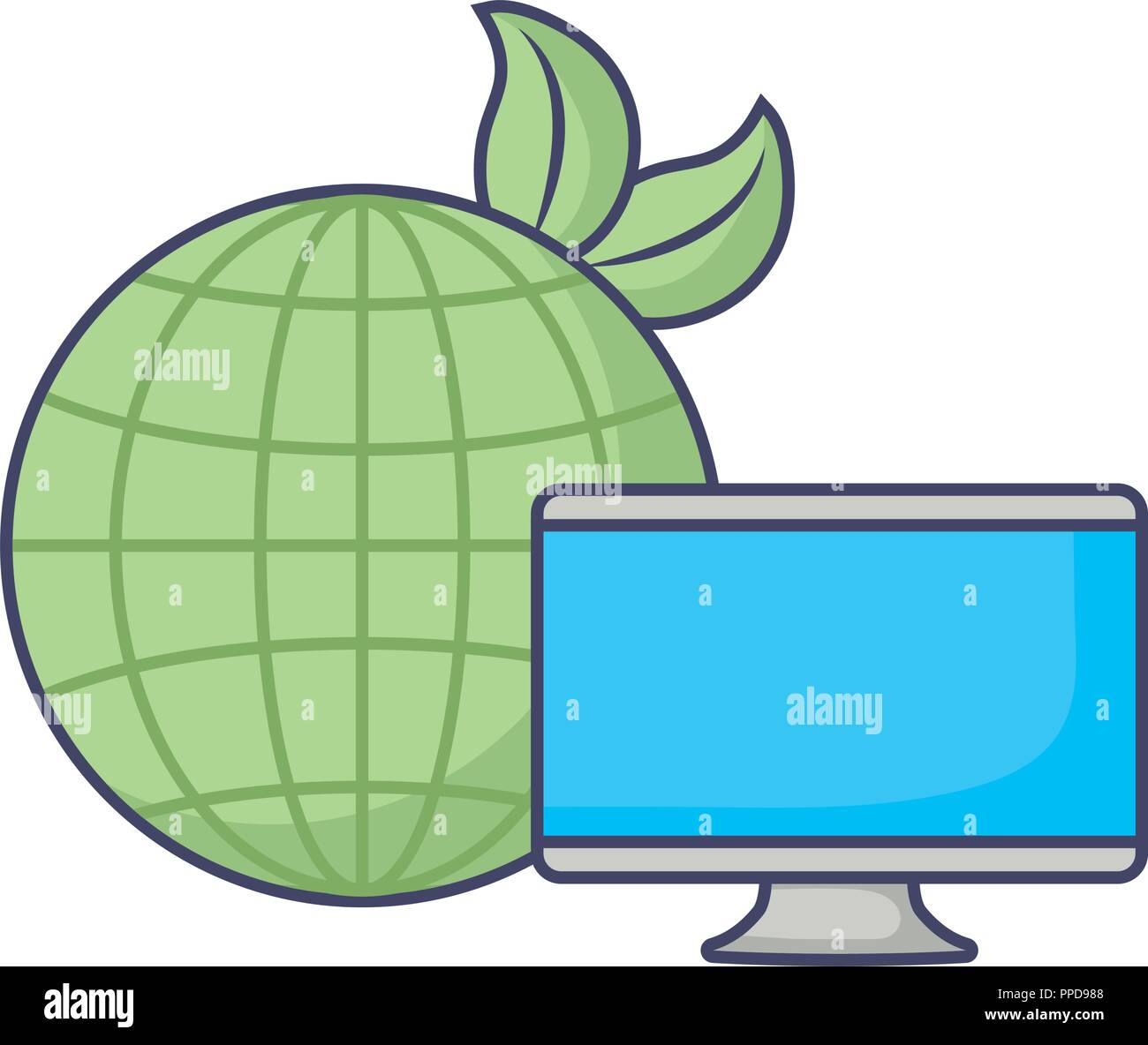 computer ecology world innovation concept vector illustration Stock ...