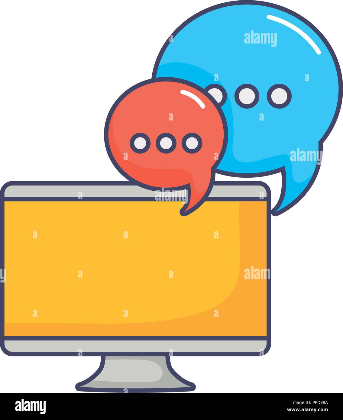 computer digital speech bubble innovation vector illustration Stock ...