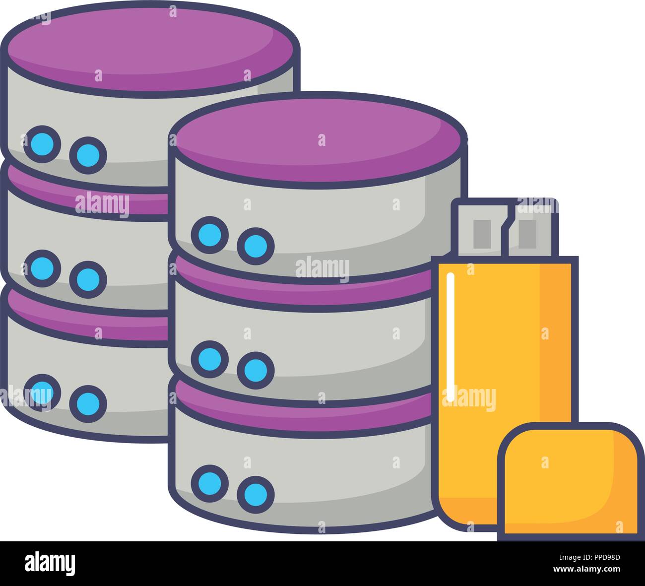 database storage server ubs drive copy innovation vector illustration ...