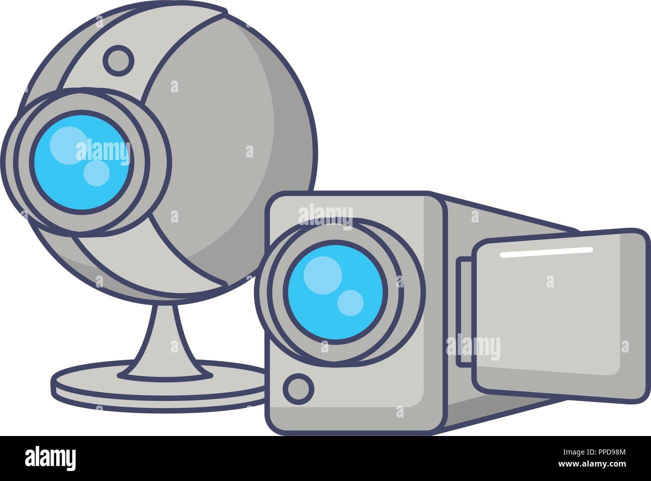 webcam and camera record video devices innovation vector illustration ...