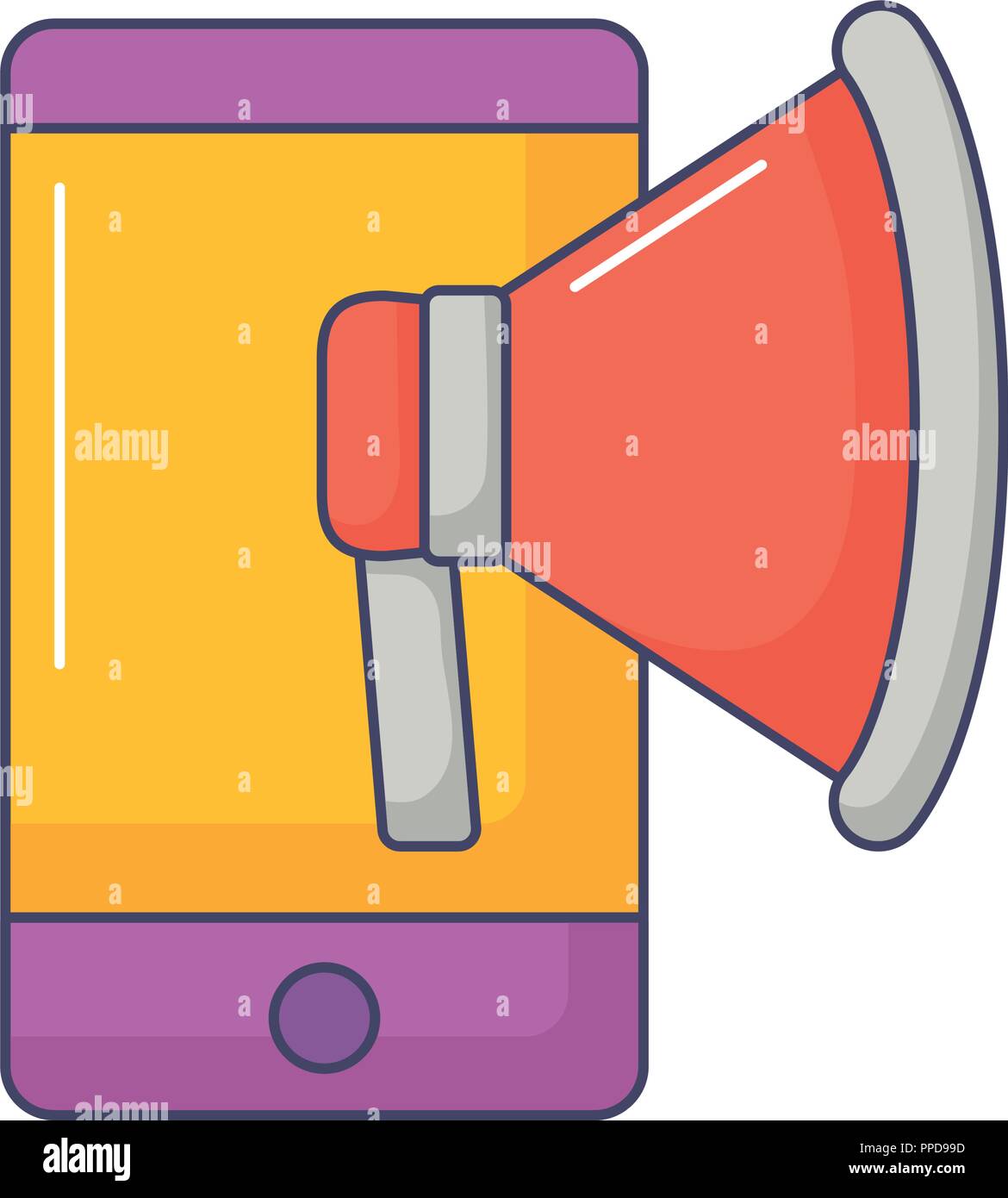 smartphone megaphone advertising technology gadget innovation vector ...