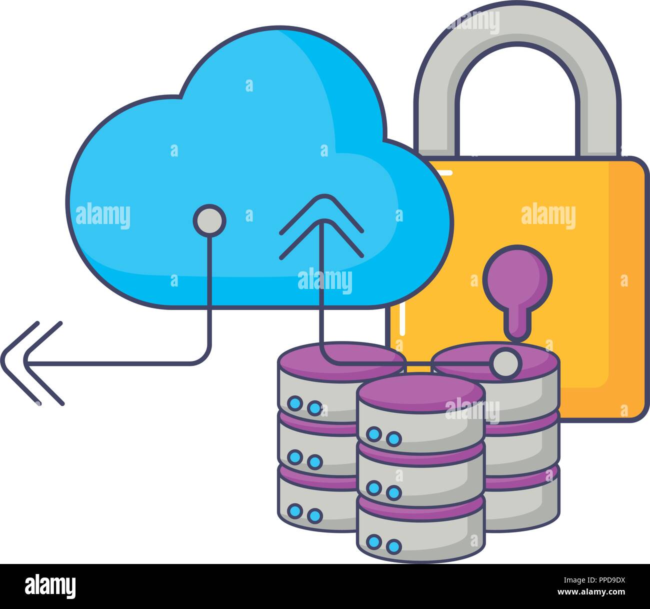 database server cloud storage security information innovation vector ...