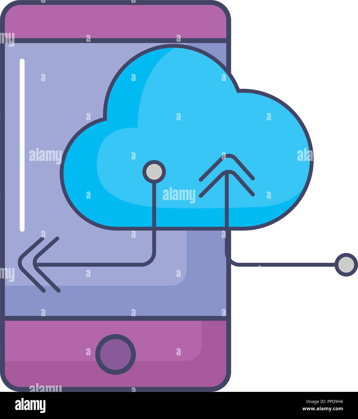 smartphone cloud computing technology gadget innovation vector illustration Stock Vector Image ...