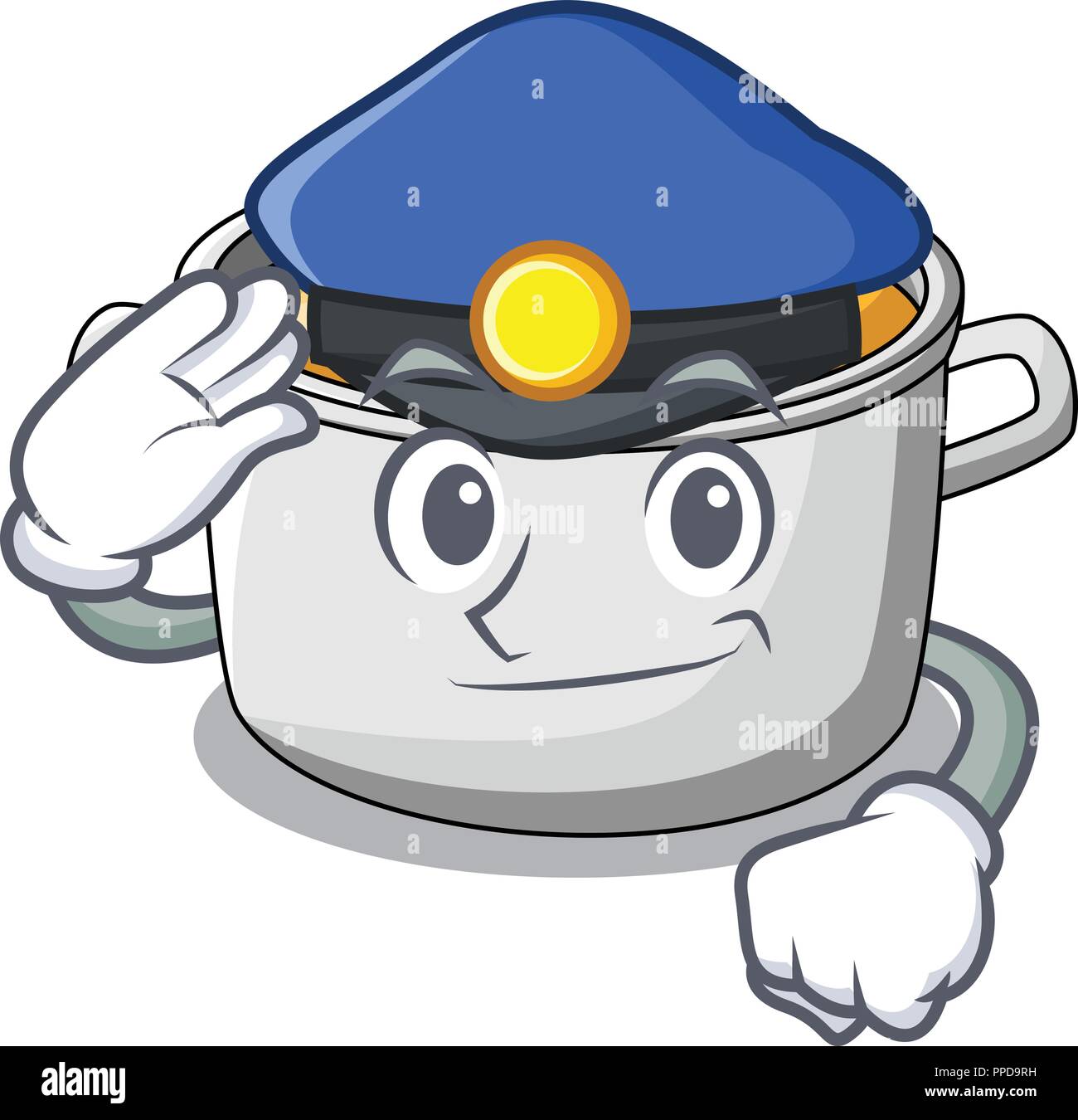 Police vegetable soup with pasta in pot cartoon Stock Vector Image ...