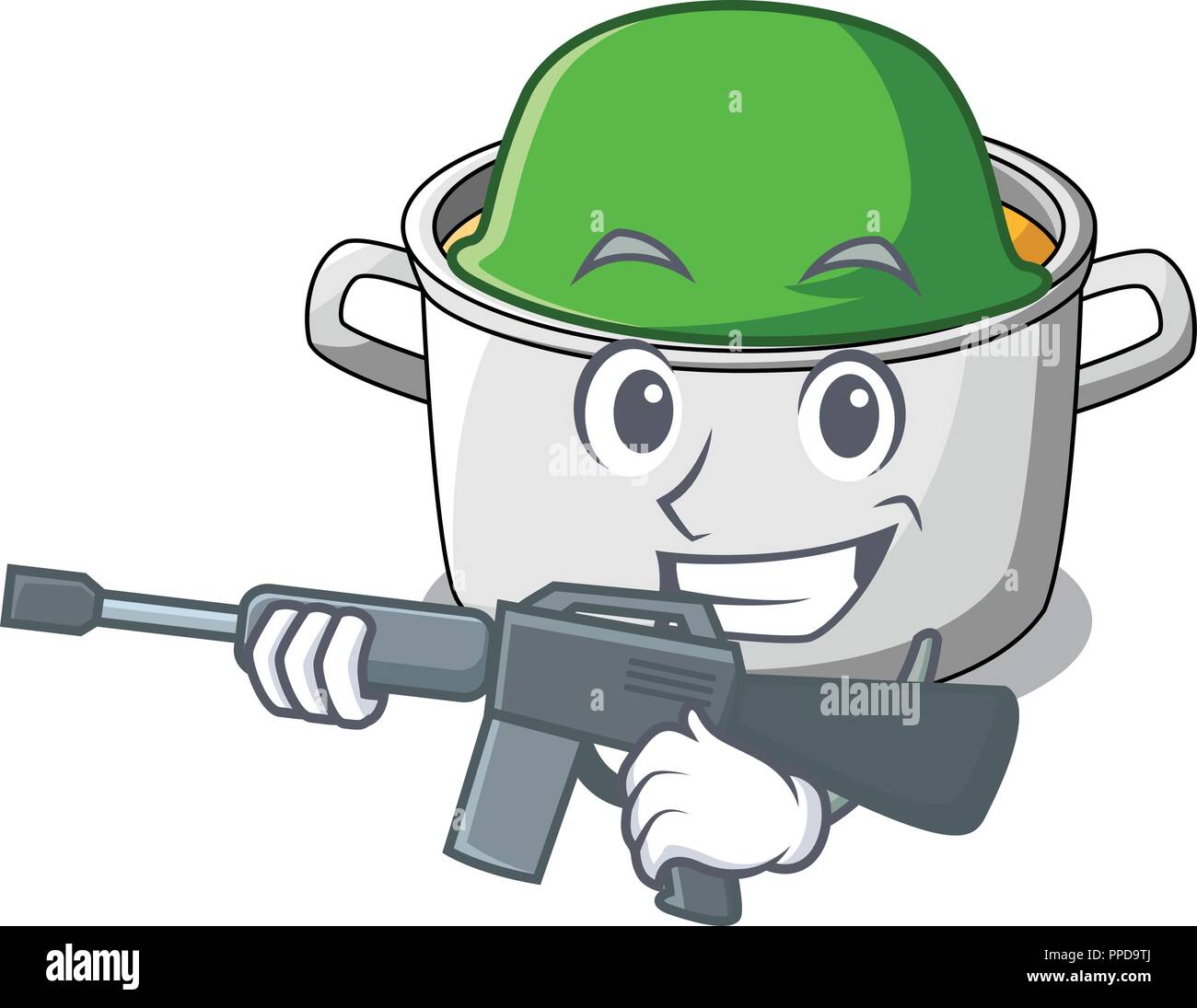 Army vegetable soup with pasta in pot cartoon Stock Vector Image & Art ...