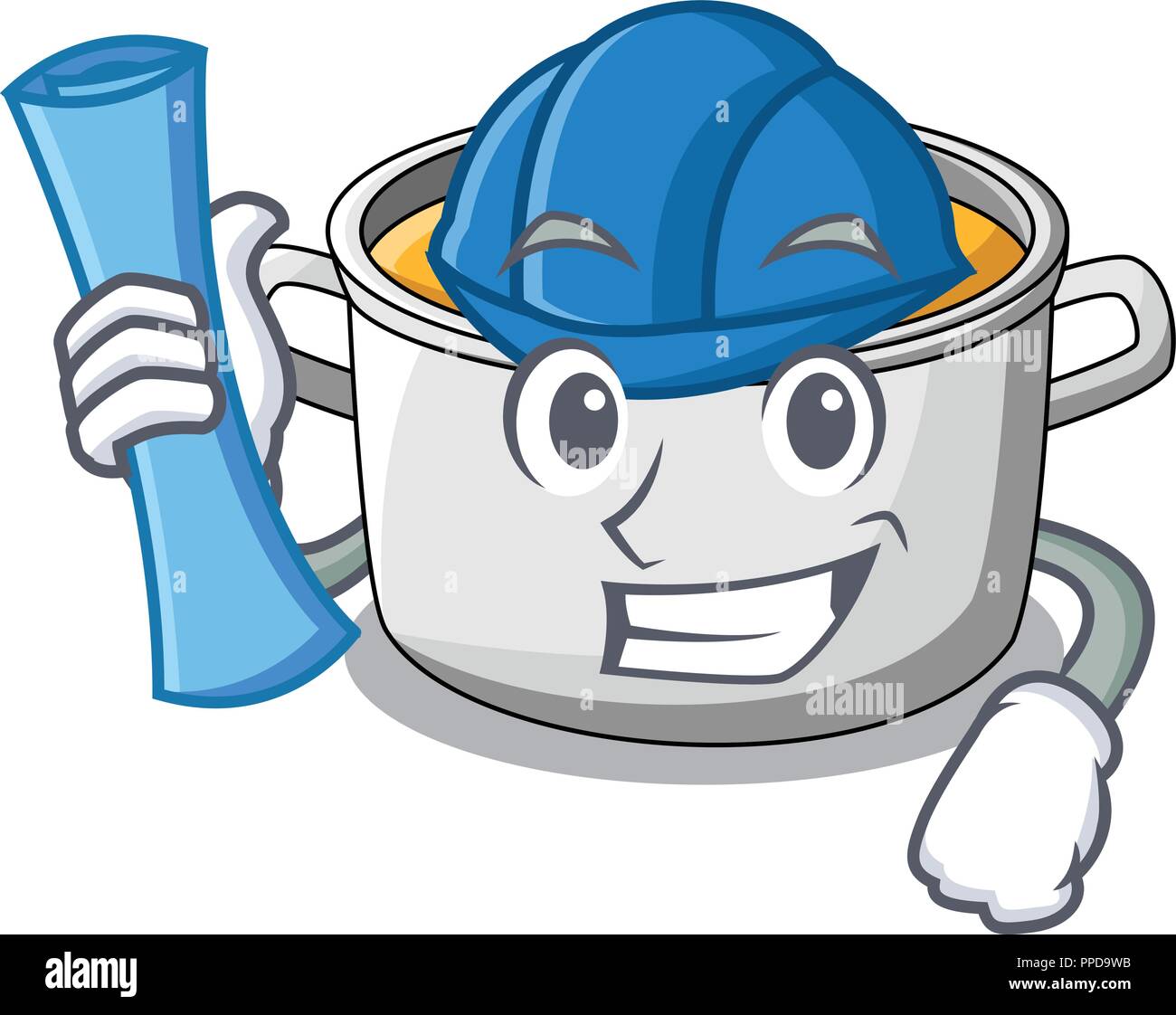 Architect cartoon chicken soup pot for dinner Stock Vector Image & Art ...