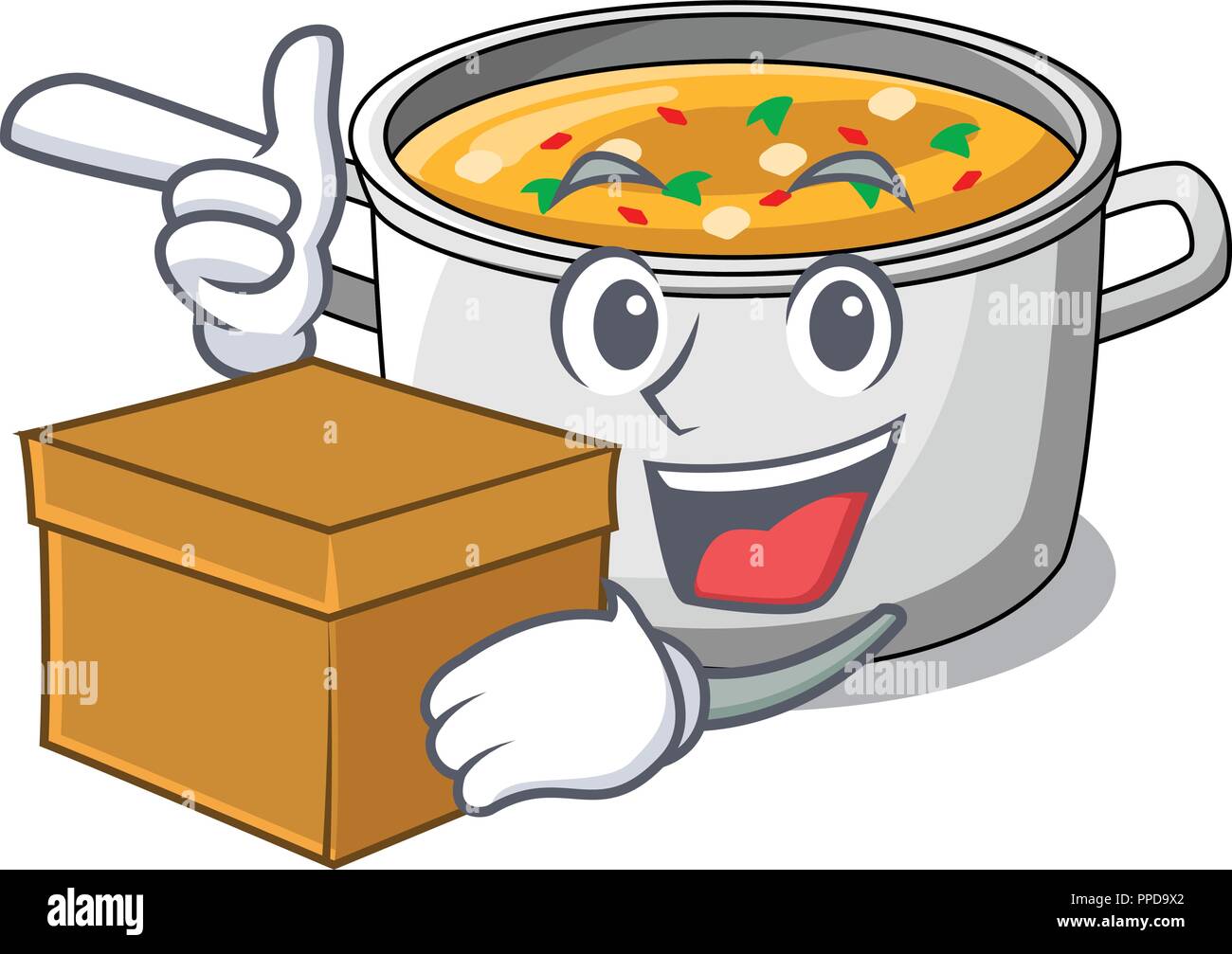 Vegetable broth pot stove Stock Vector Images - Alamy