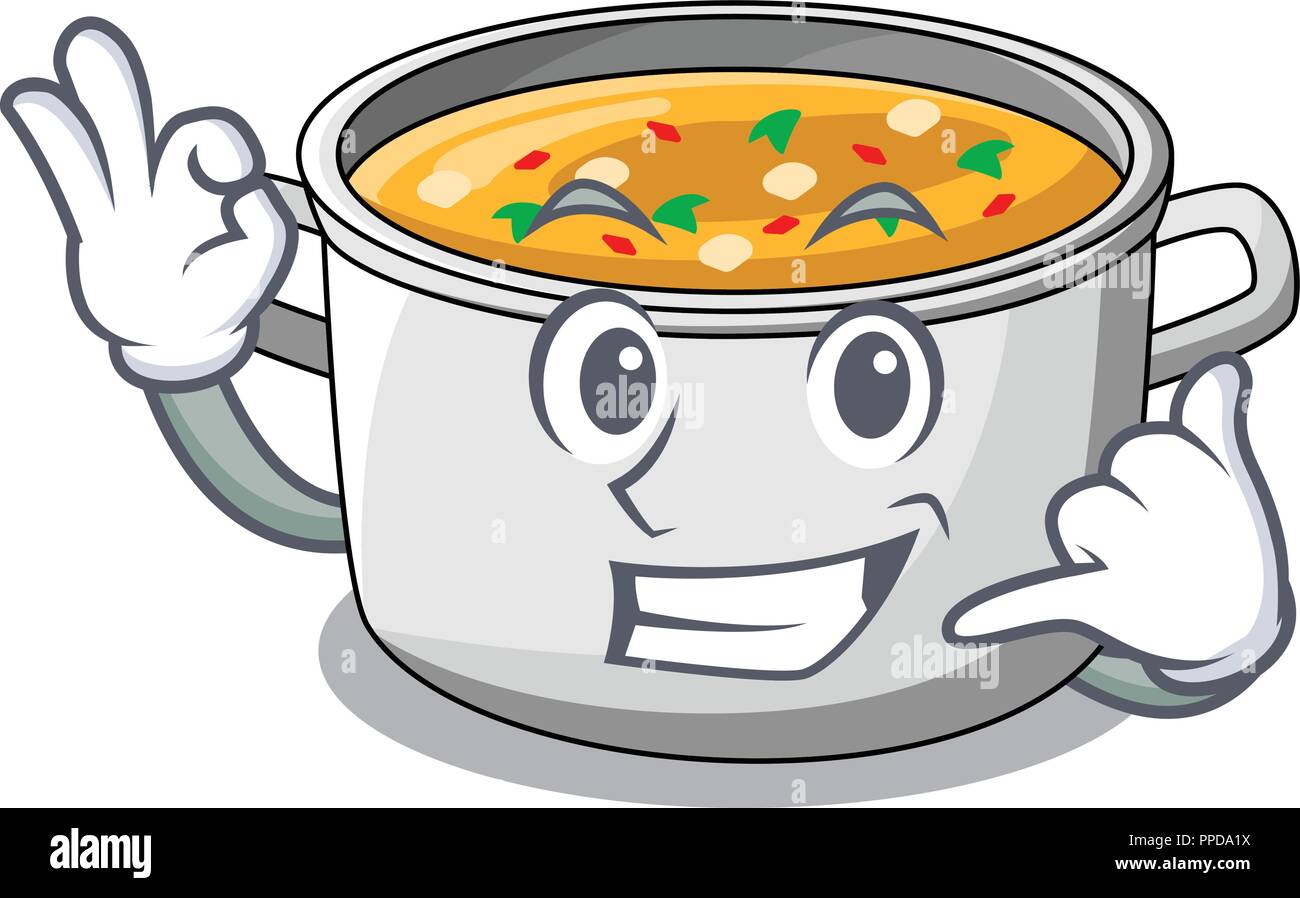 Call me cartoon homemade stew soup in the pot Stock Vector Image & Art ...