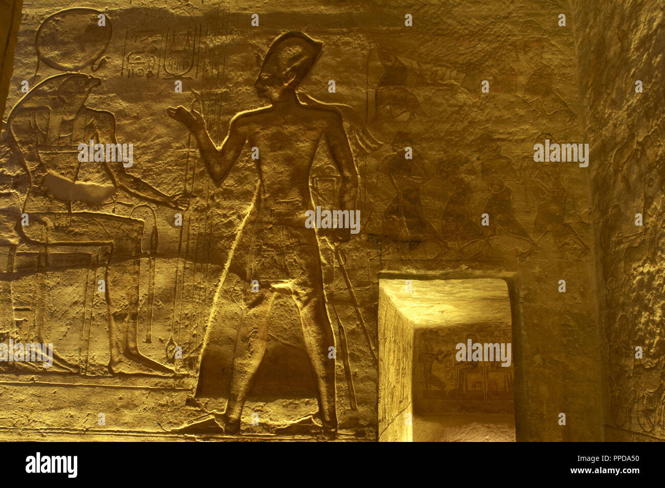 Egyptian art. Great Temple of Ramses II. The pharaoh Ramses II before ...