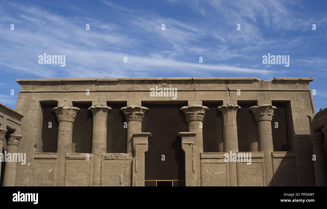 Egypt. Temple of Edfu. Ancient temple dedicated to Horus. Ptolemaic ...
