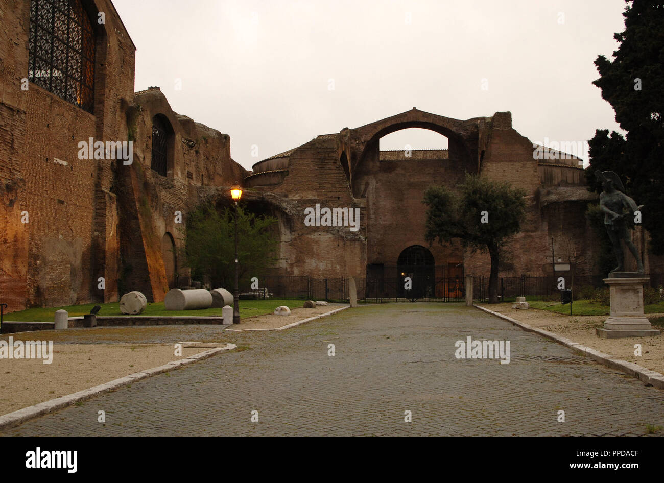 Italy. Rome. Baths of Diocletian. Built from 298-306. Exterior ...